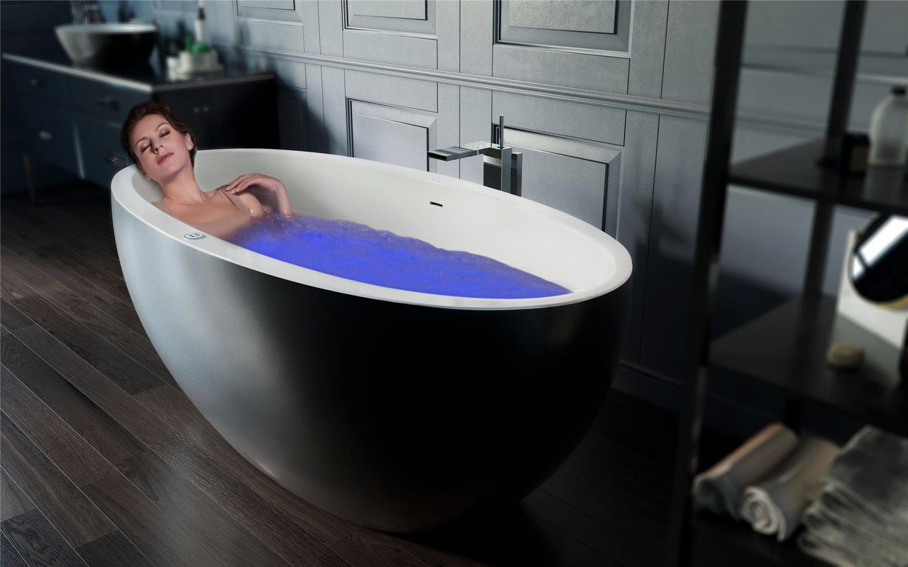 ᐈ 【aquatica Sensuality Mini F Blck Wht™ Baignoire De Massage à Surface